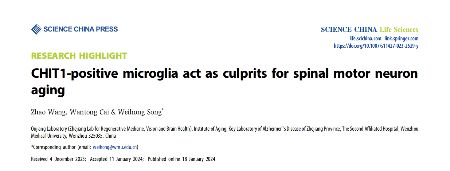 宋伟宏课题组Science China-Life Sciences发文：CHIT1-positive microglia act as ...